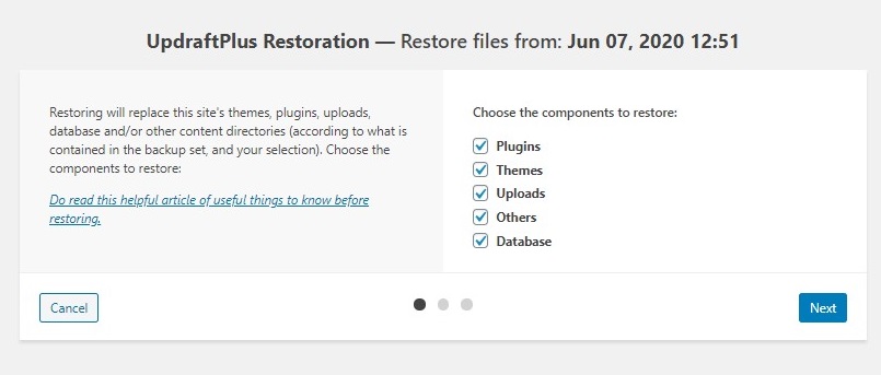 Restore your WordPress backup from Koofr with UpdraftPlus Plugin - Koofr blog